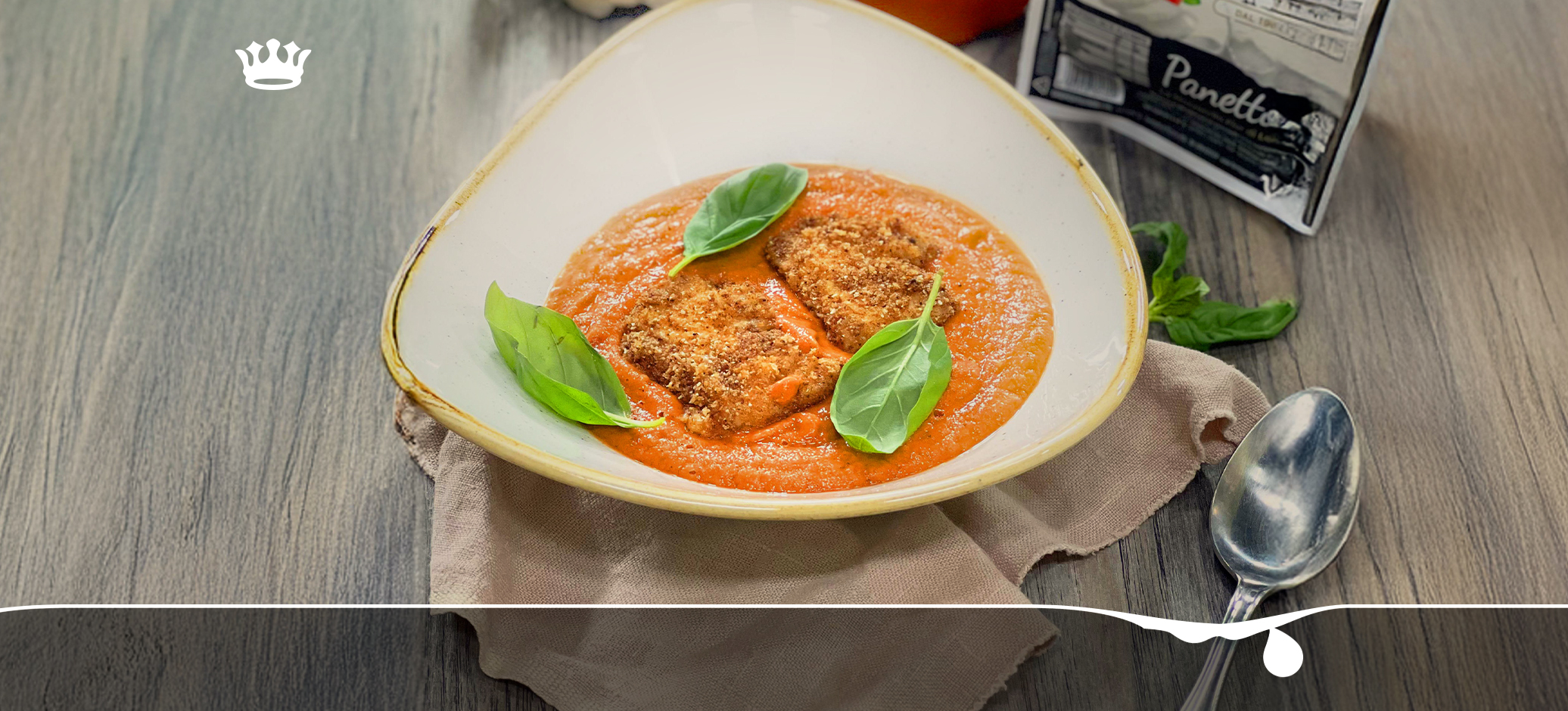 Zuppa di Pomodori Arrostiti e Formaggio Impanato | Formaggi Nobili